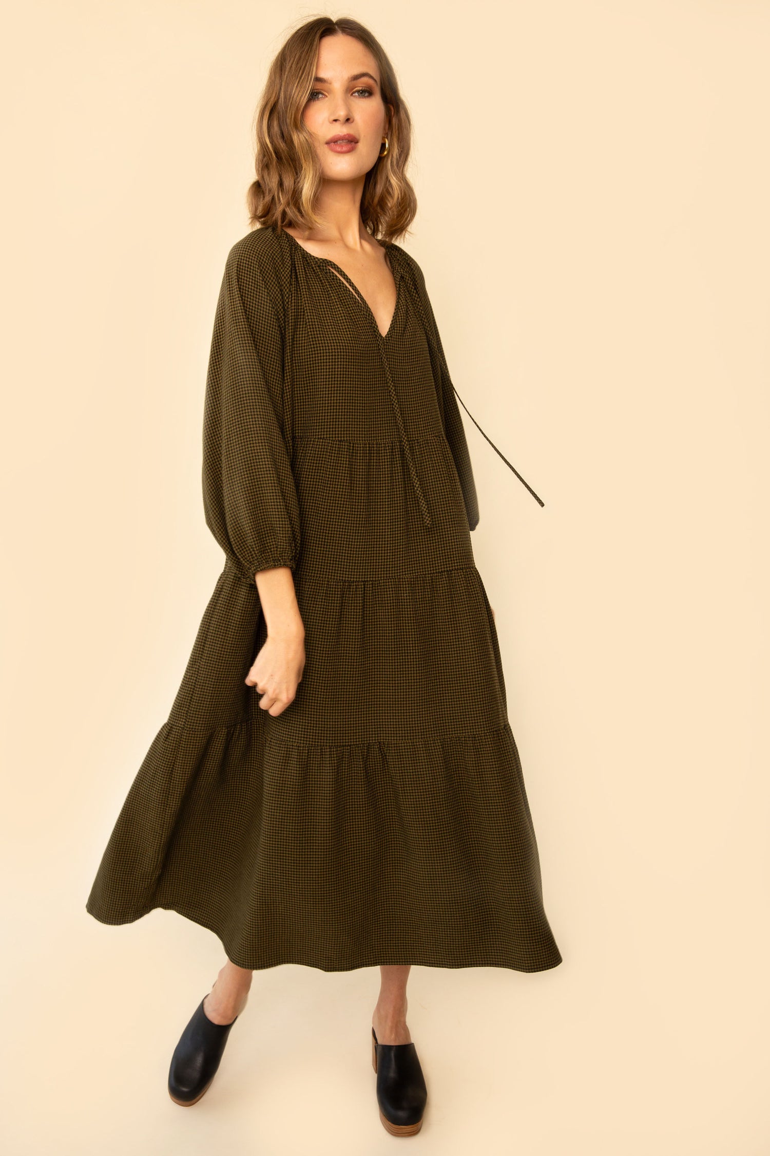 Mandy Dress in Hunter Gingham · Whimsy & Row ~ Sustainable Clothing ...