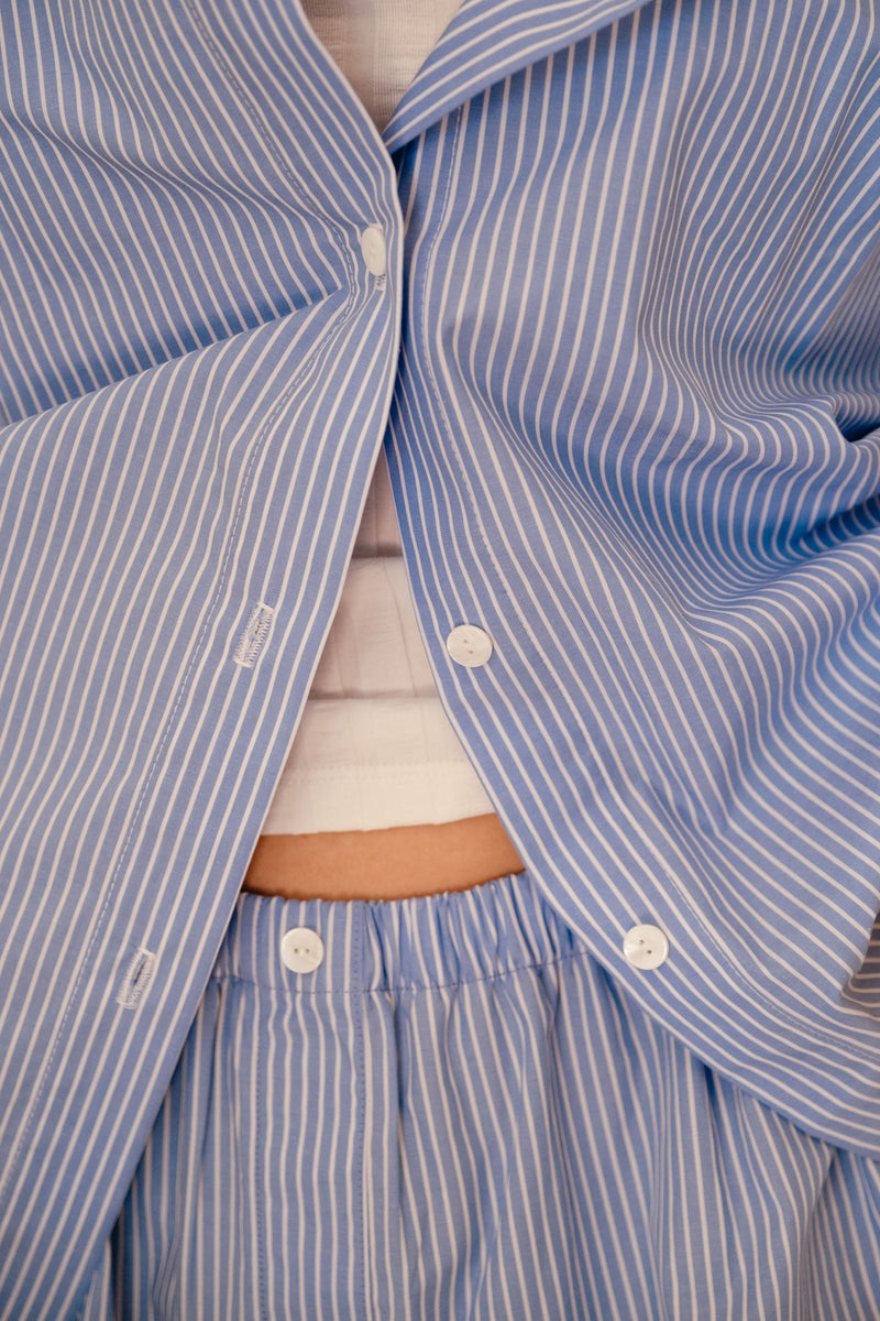 Denise Top in Blue Stripe Poplin · Whimsy & Row ~ Sustainable Clothing ...